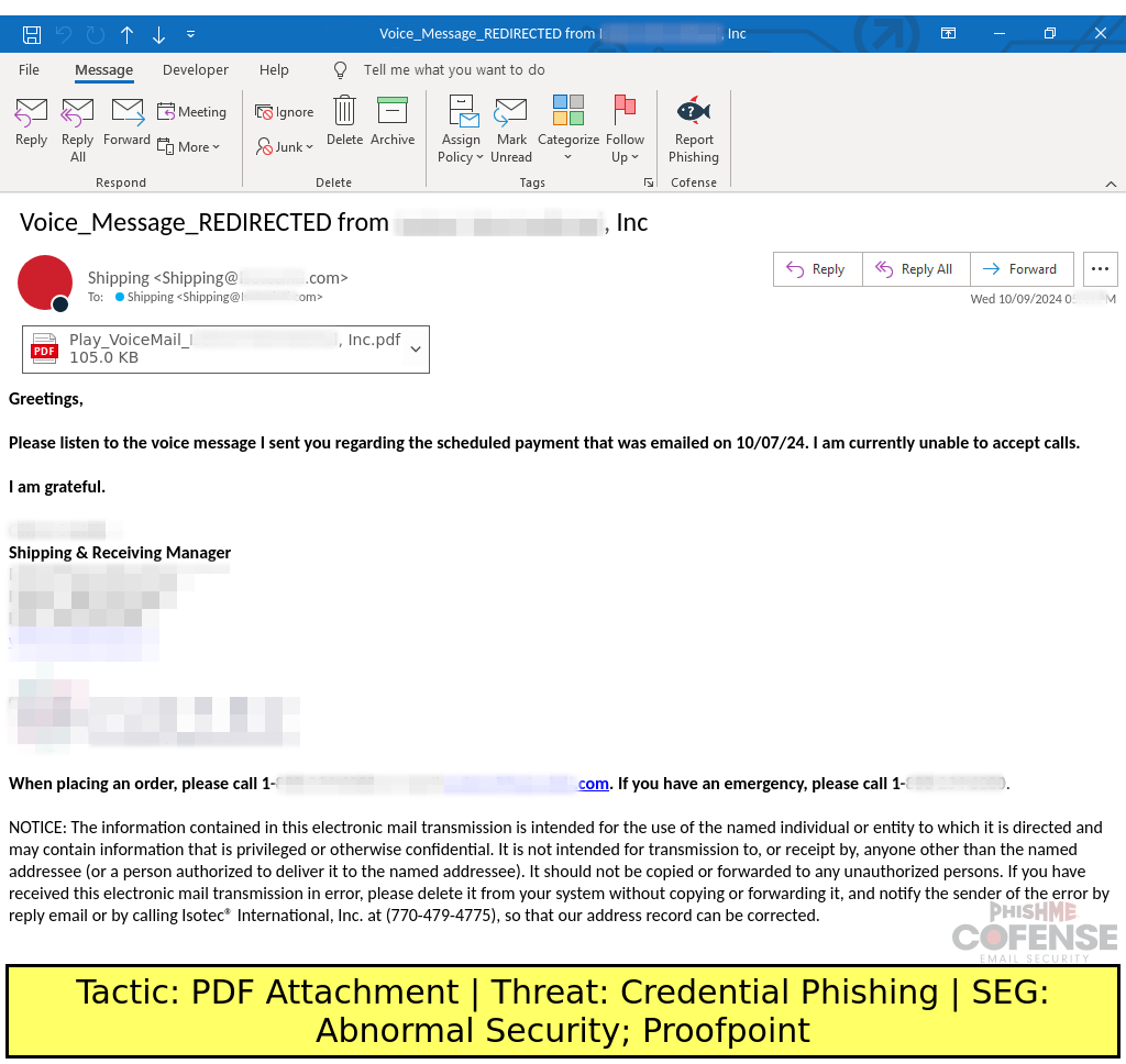 Real Phishing Email Examples & Threats | Cofense